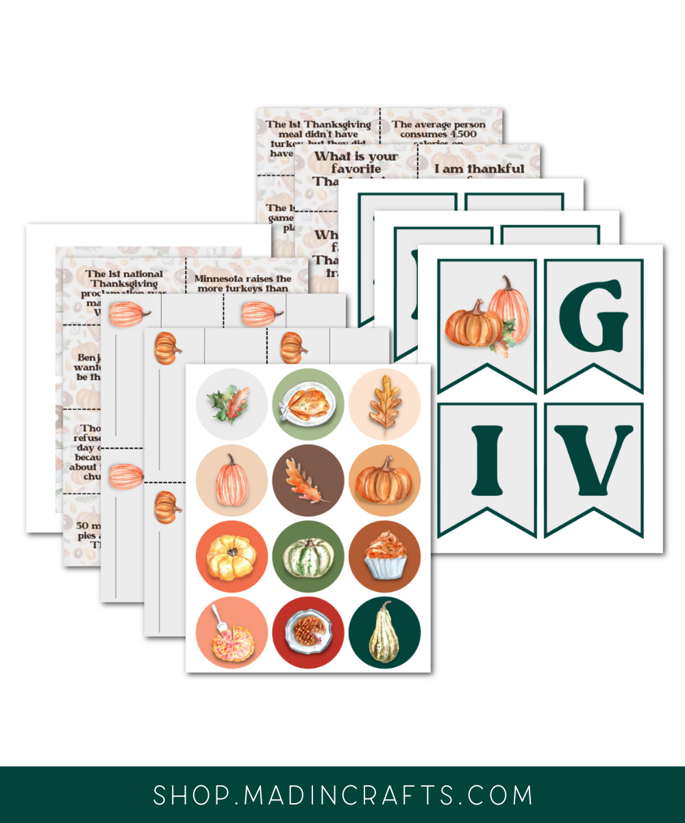 Thanksgiving Celebration Printable Bundle – Mad in Crafts