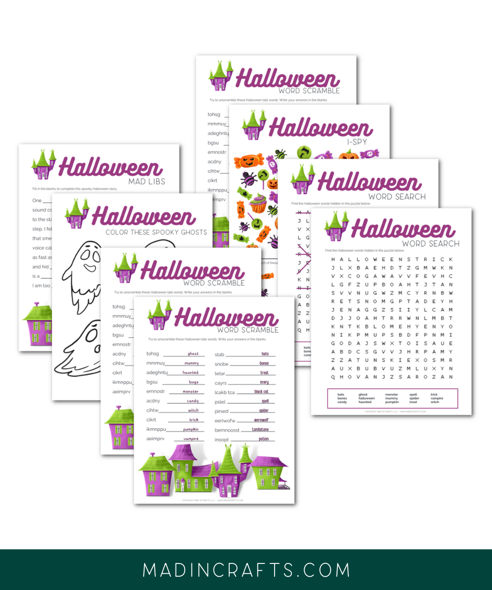 Halloween Activity Printable Bundle – Mad in Crafts