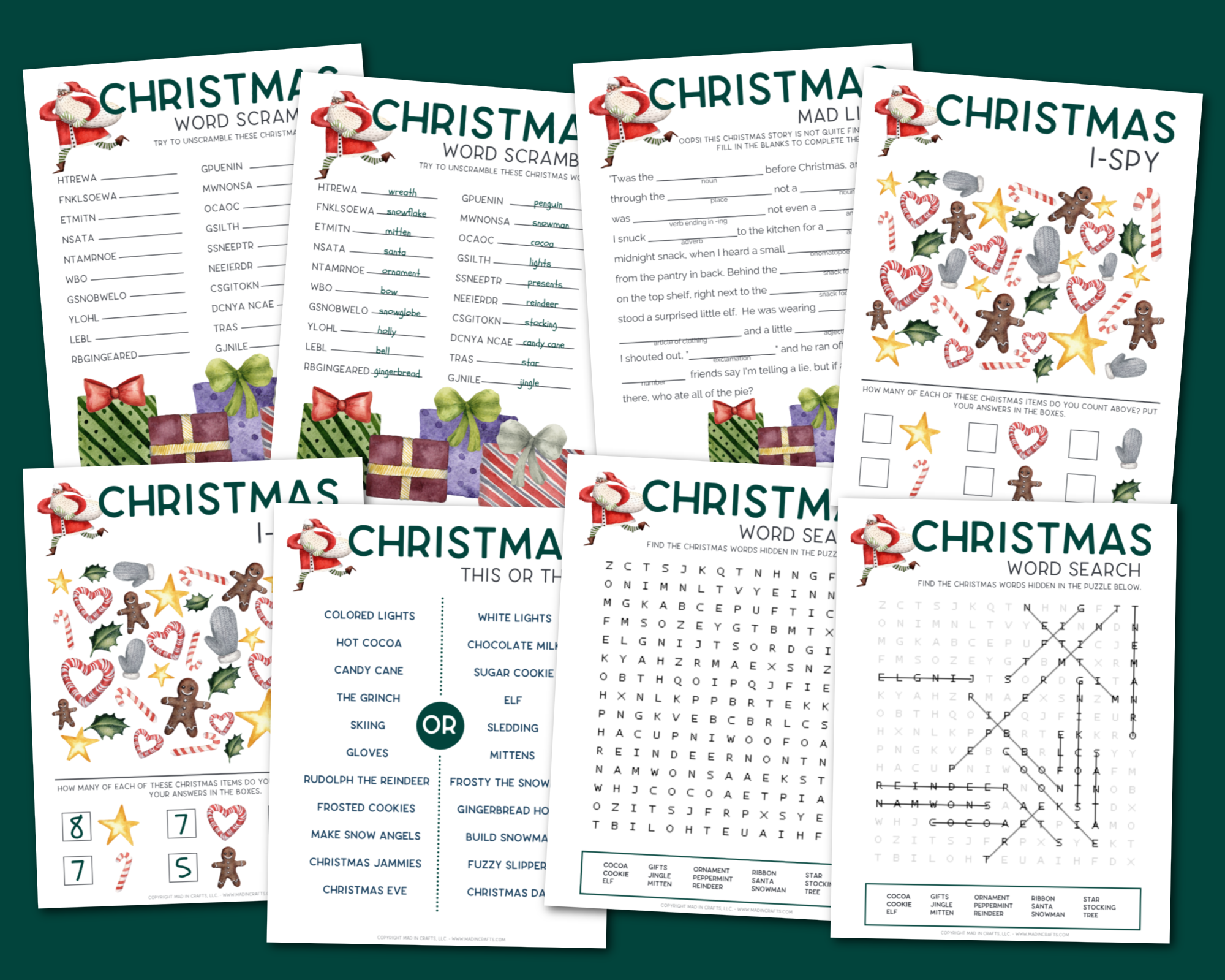 Christmas Activity Printable Bundle – Mad in Crafts