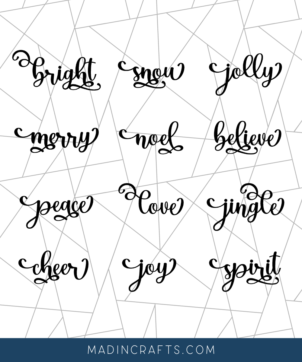 12 Christmas Word SVG Bundle – Mad in Crafts