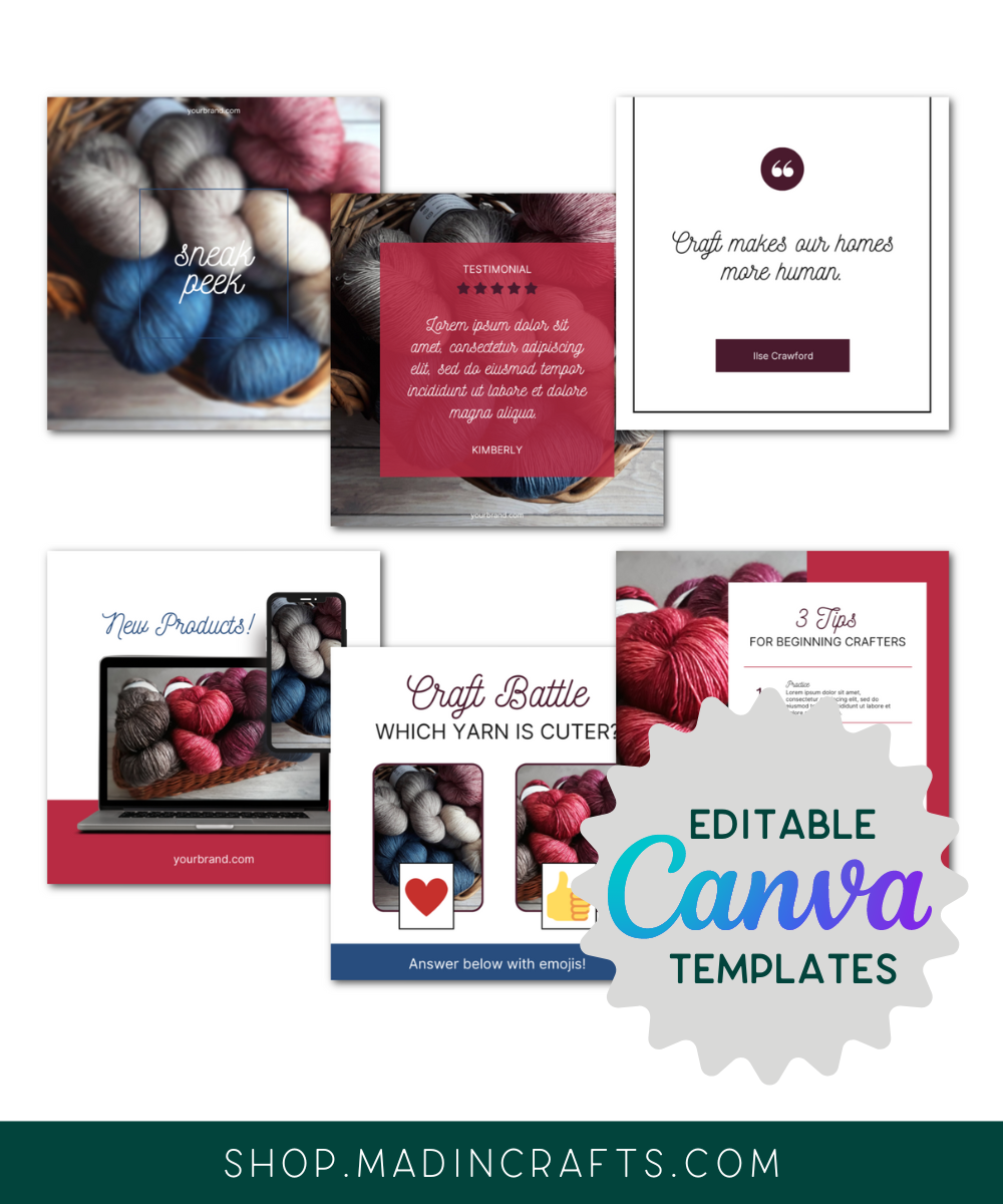 30 Engaging IG Graphics for Crafters: Customizable Canva Templates ...