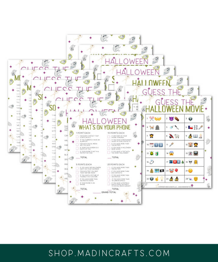 Halloween Party Game Printable Bundle – Mad in Crafts