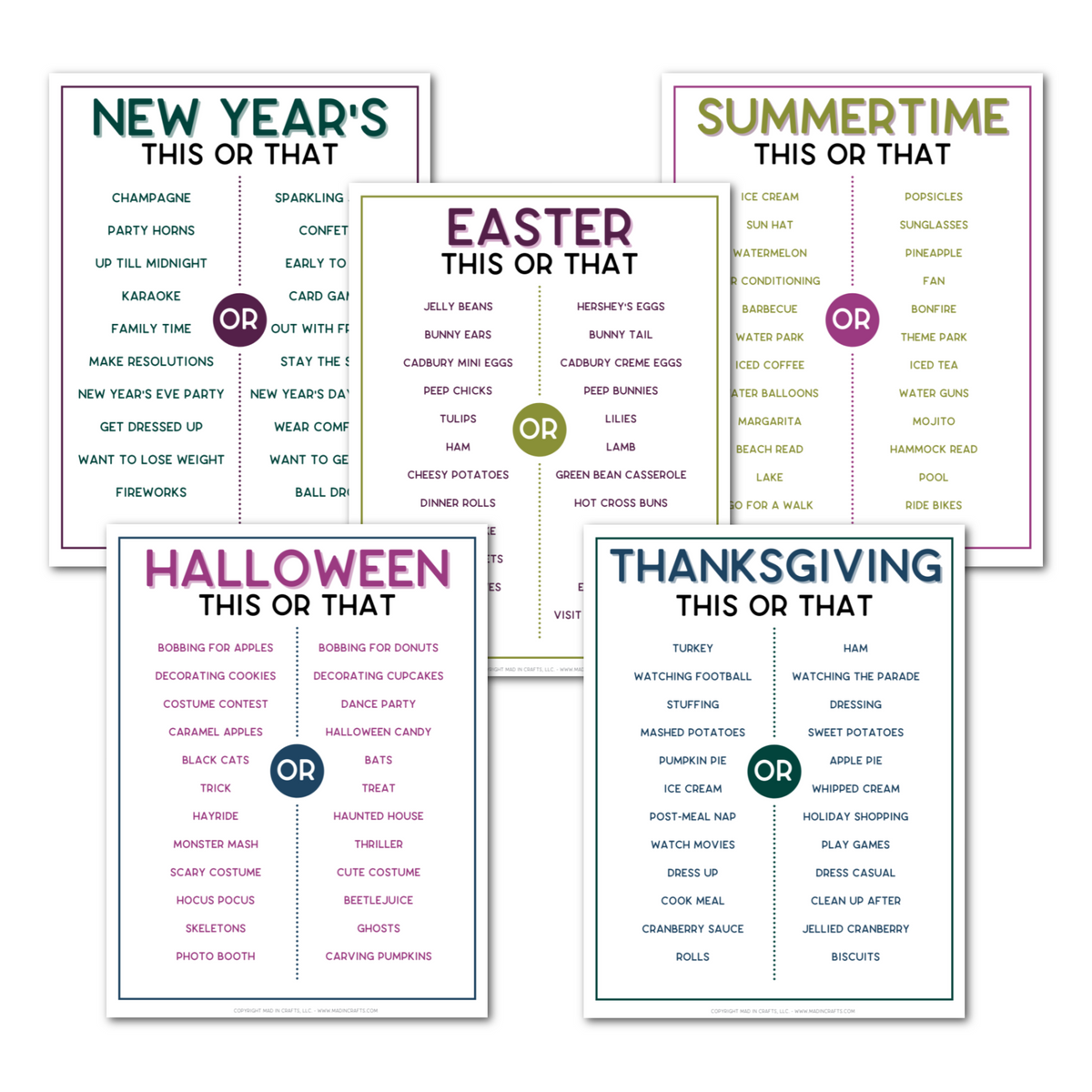 20 This or That Games Printable Bundle – Mad in Crafts